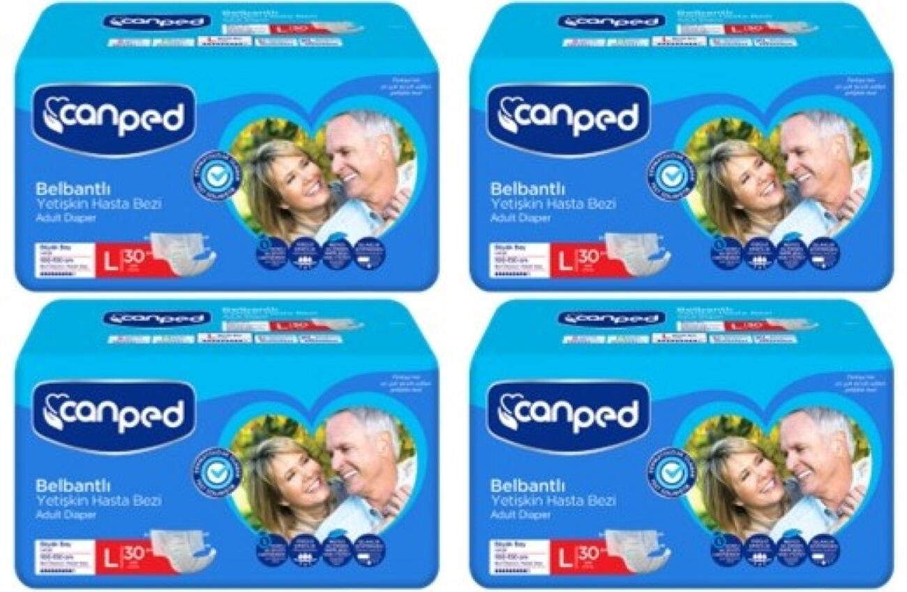 Canped Belbantlı Hasta Bezi Büyük Boy Large 30'lu 4 paket / 120 adet